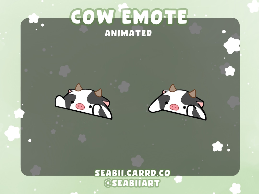 Cow Animated Bongo Emote for Twitch, Discord and Youtube 2 Different ...