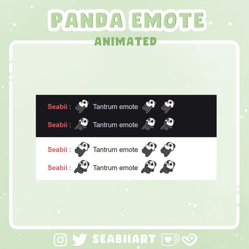 Animated Panda Emote: Temper Tantrum, Twitch/discord/youtube (digital ...