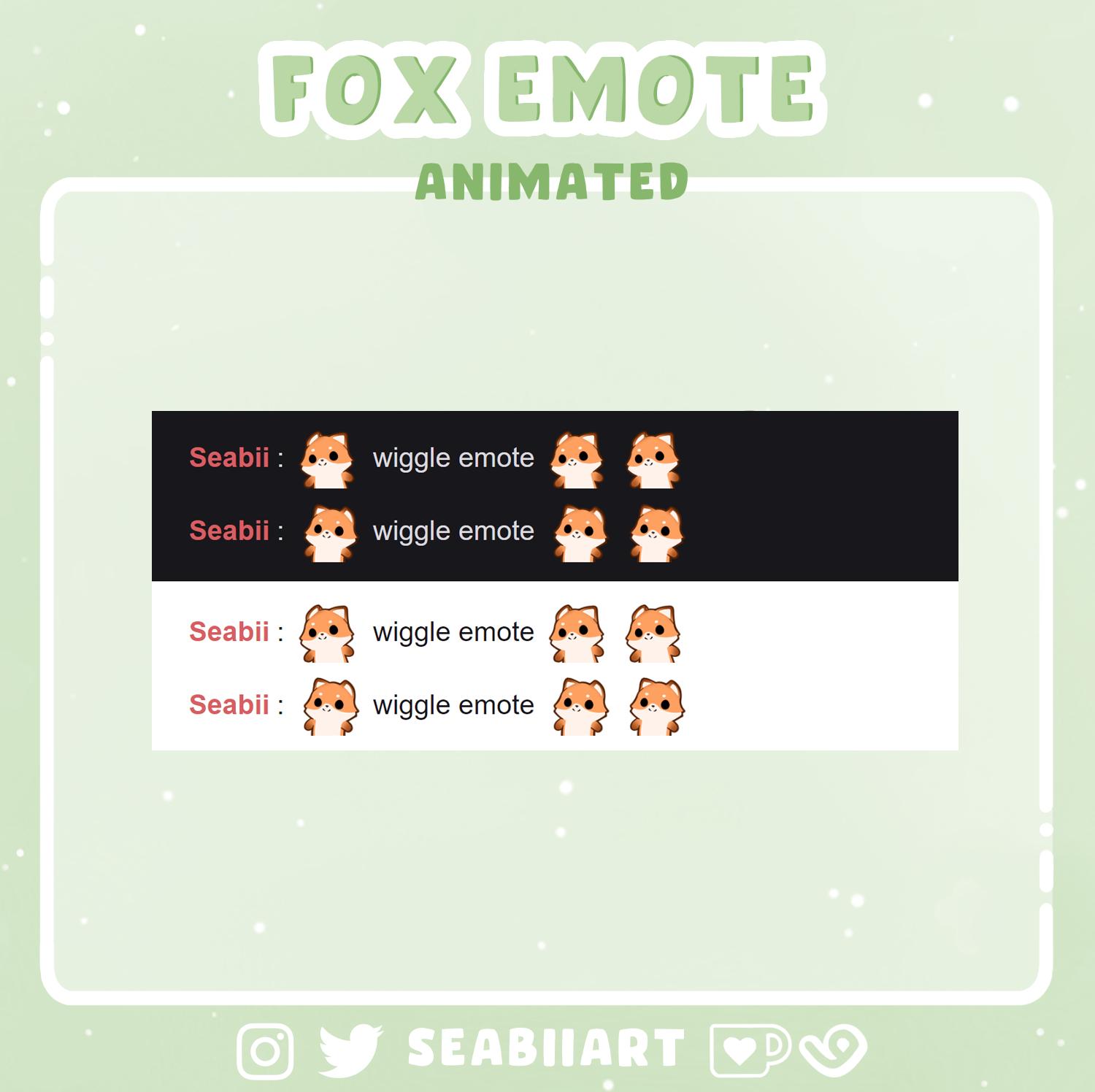 Animated Fox Emote: Happy Wiggle Dance, Twitch/discord/youtube (digital ...