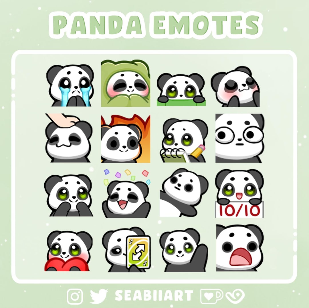 Panda Emote Pack for Twitch, Discord and Youtube | P2U Emotes - Etsy