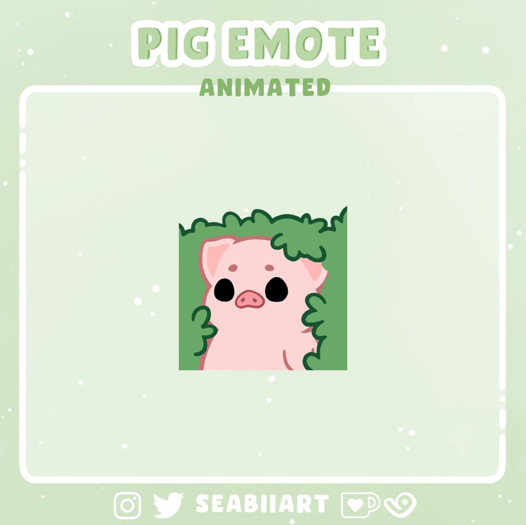 Animated Pig Emote: Hiding Bush Meme, Twitch/discord/youtube (digital ...