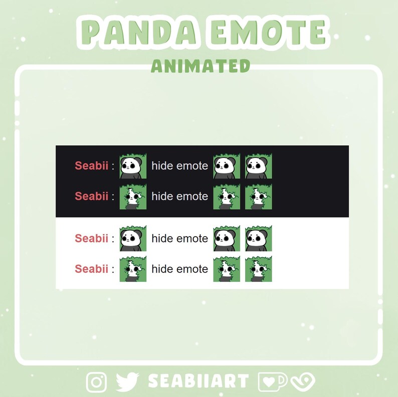 Animated Panda Emote: Hiding Bush Meme, Twitch/discord/youtube (digital ...