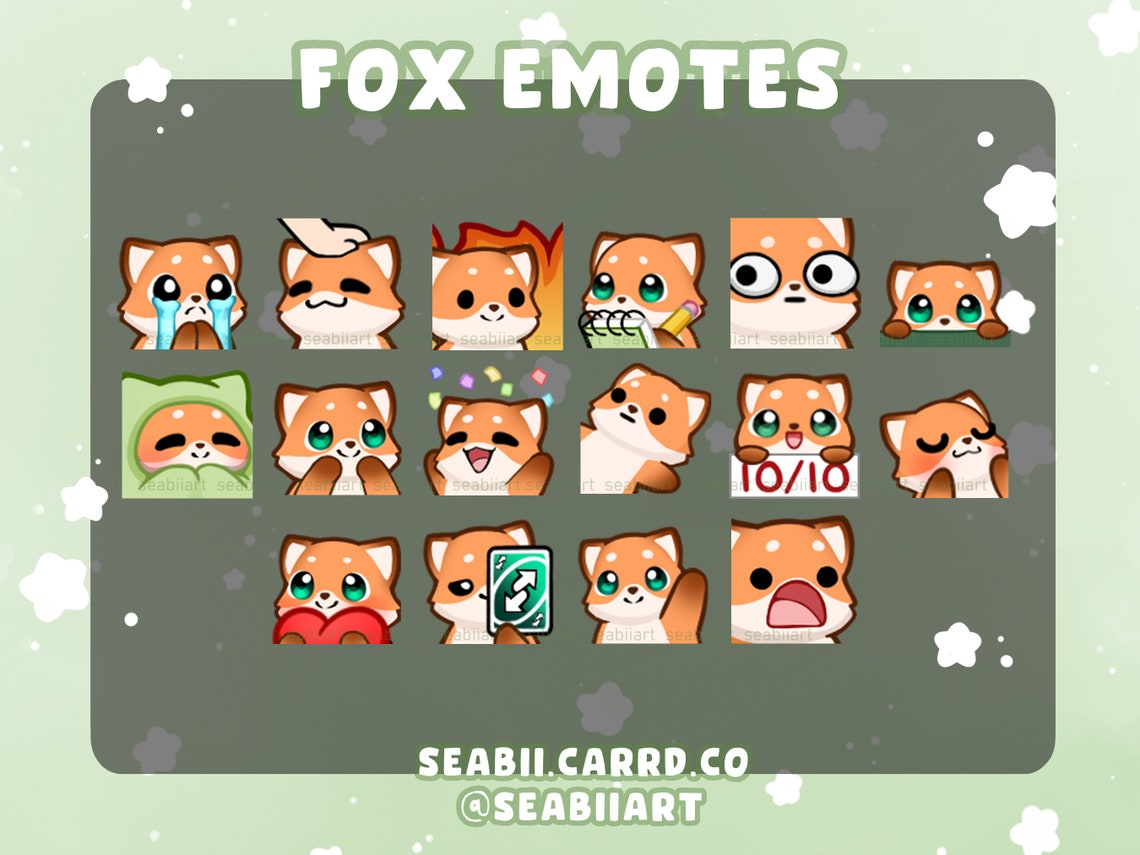 Fox Emote Pack for Twitch, Discord and Youtube P2U Emotes - Etsy