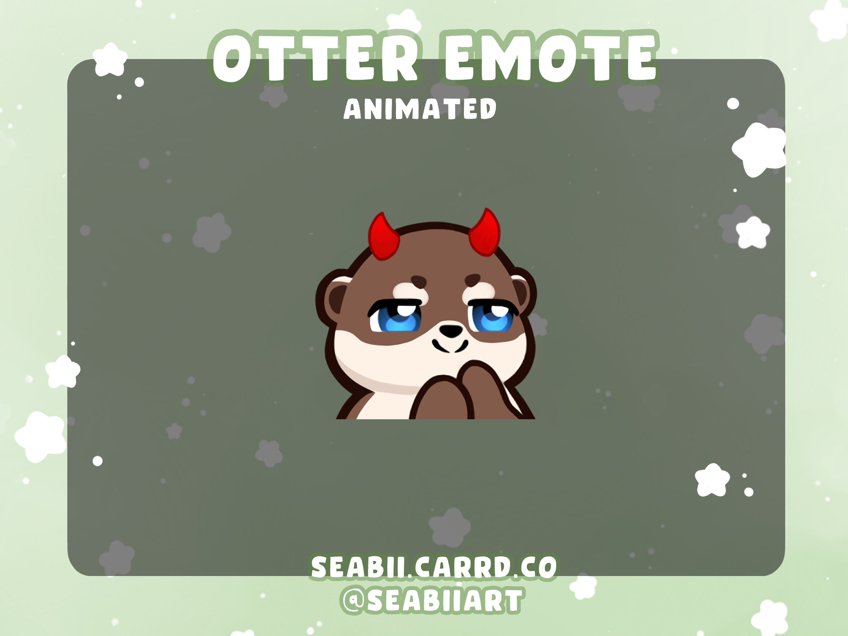 Otter Animated Evil Devil Horns Halloween Emote for Twitch, Discord and ...