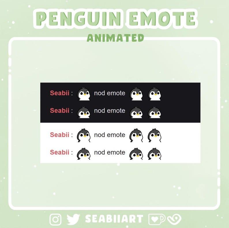 Animated Penguin Emote: Nodders Nod Yes, Twitch/discord/youtube ...