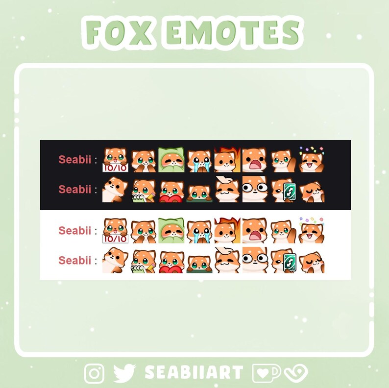 Fox Emote Pack for Twitch, Discord and Youtube | P2U Emotes - Etsy