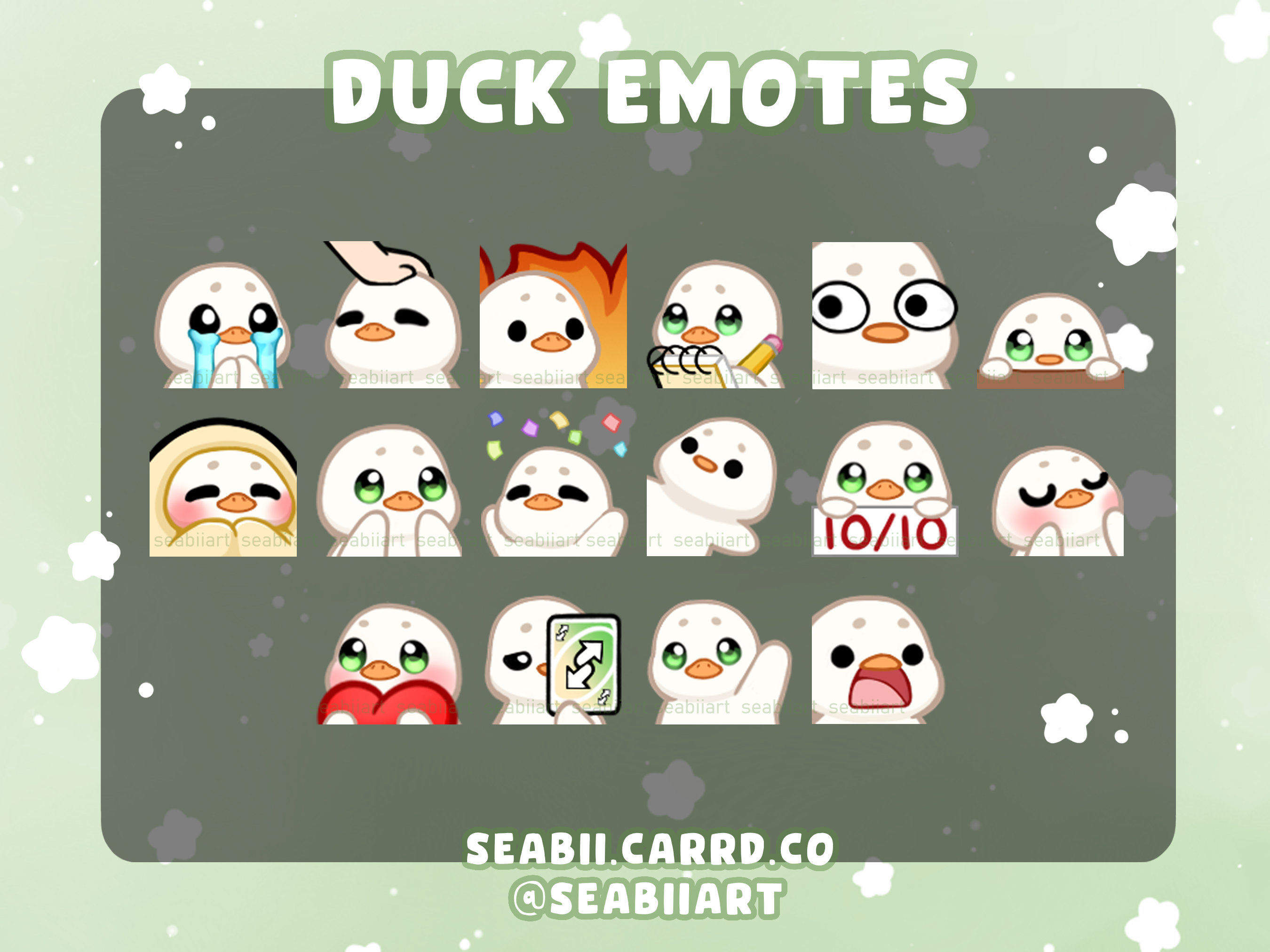 Duck Emote Pack for Twitch, Discord and Youtube P2U Emotes - Etsy