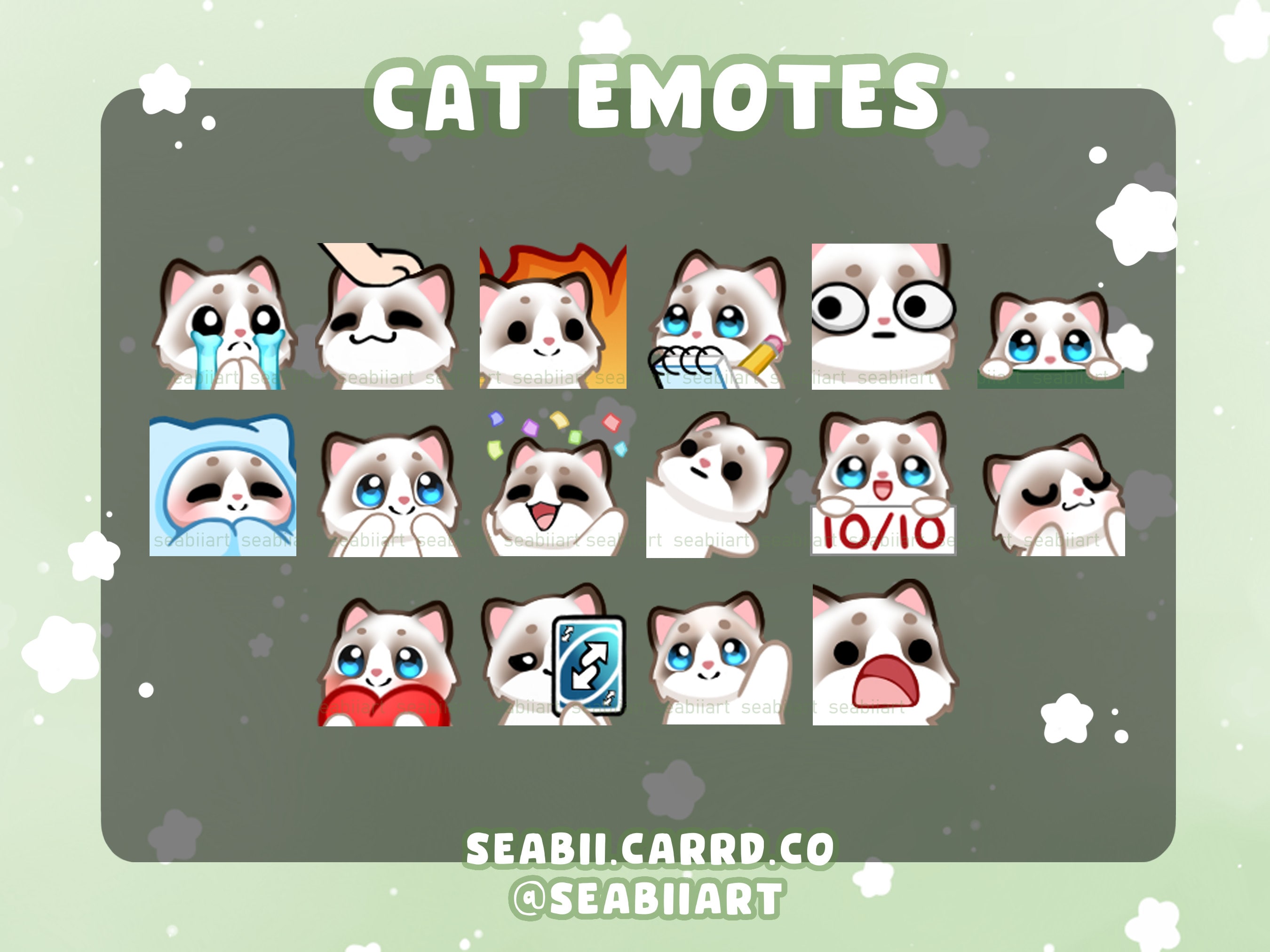 Ragdoll Cat Emote Pack for Twitch, Discord and Youtube P2U Emotes - Etsy