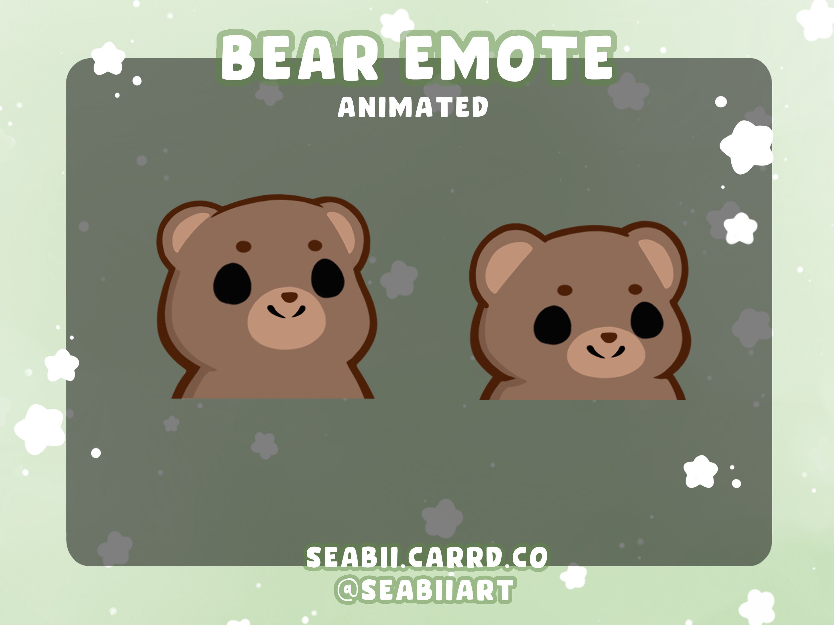 Bear Animated Nodders Emote for Twitch, Discord and Youtube 2 Different ...