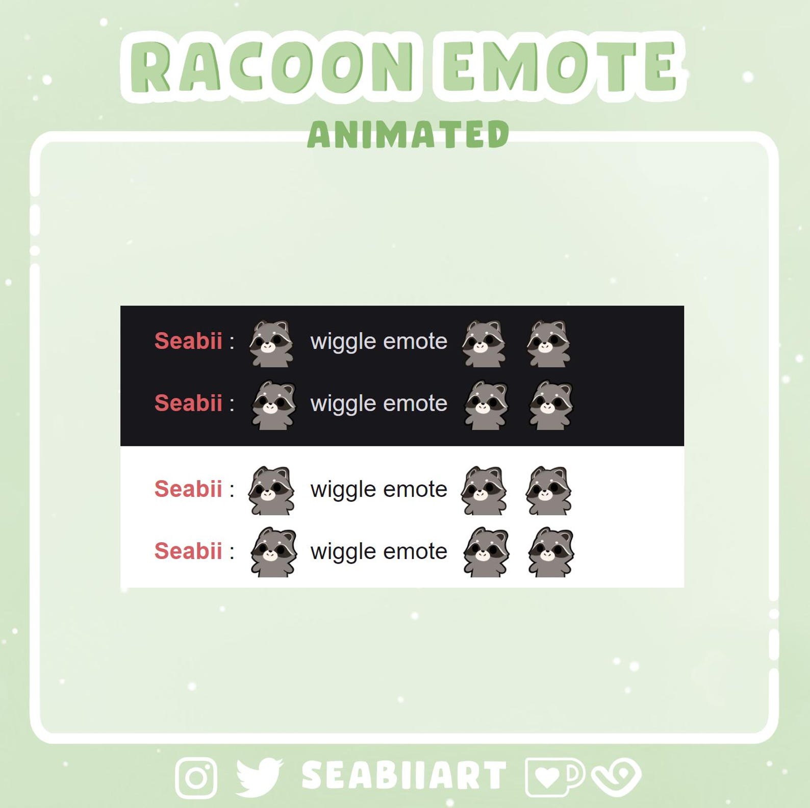 Animated Racoon Emote: Happy Wiggle Dance, Twitch/discord/youtube ...
