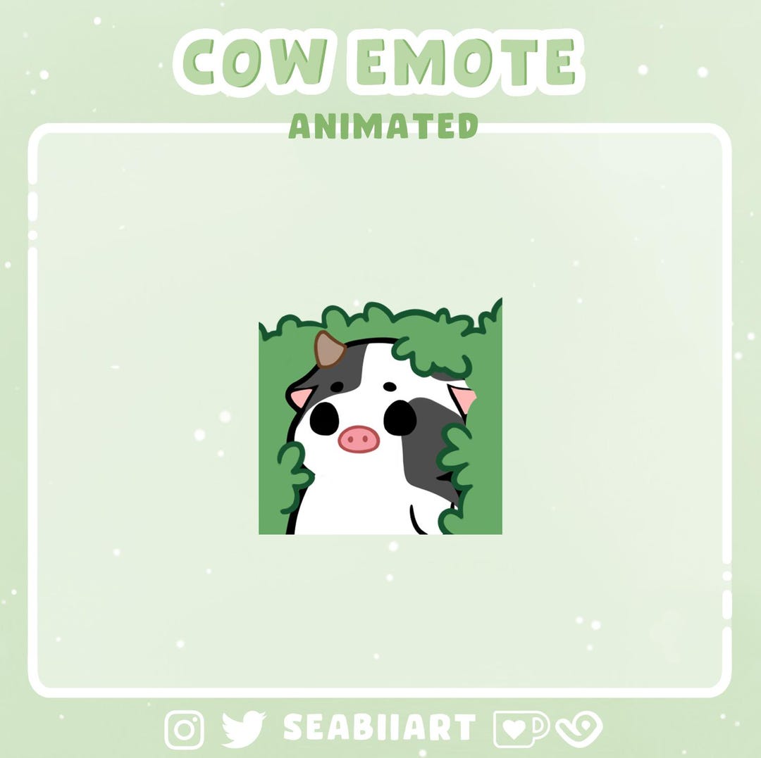 Animated Cow Emote: Hiding Bush Meme, Twitch/discord/youtube (digital ...