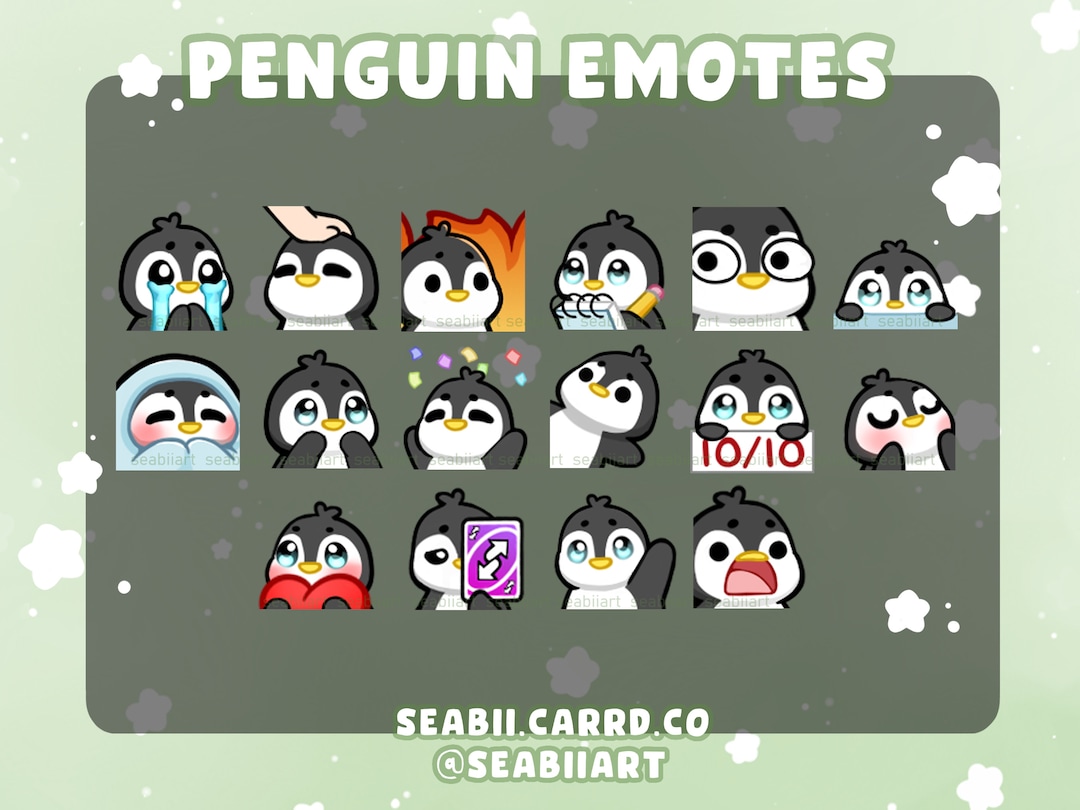 Adorable Penguin Emote Bundle Perfect for Streaming Twitch, Discord ...