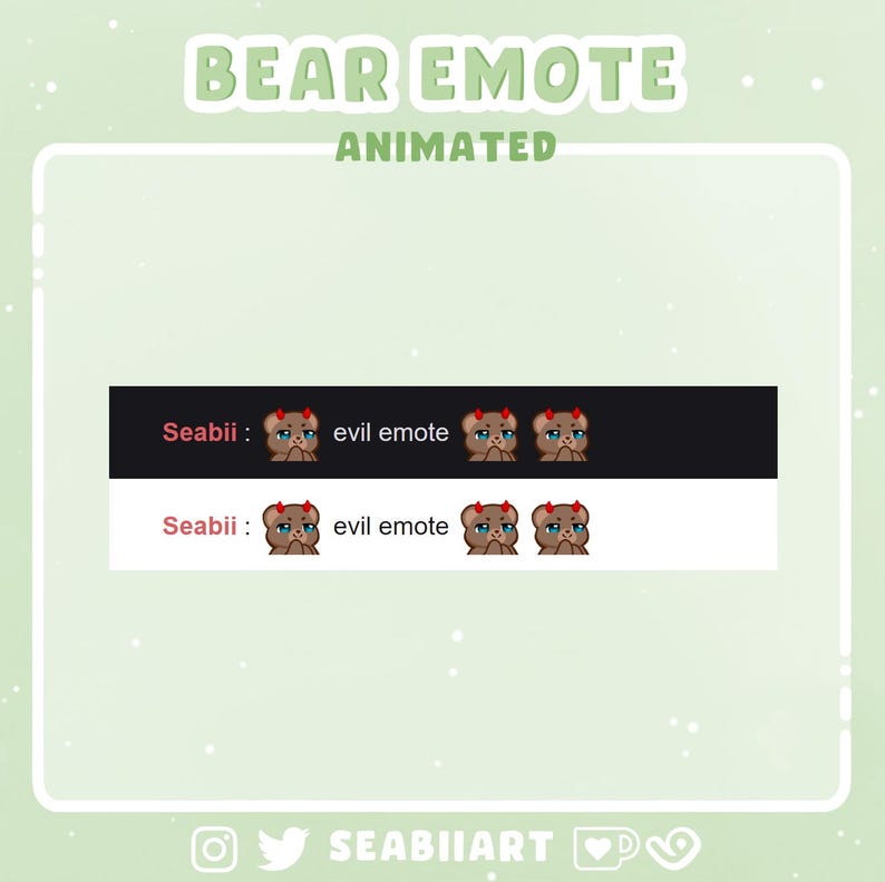 Animated Bear Emote: Evil Devil Horns, Twitch/discord/youtube (digital ...