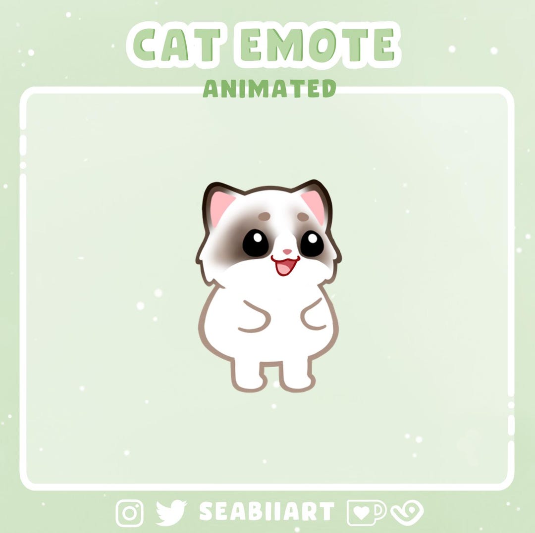 Animated Ragdoll Cat Emote: Happy Jump Joy Dance, Twitch/discord ...