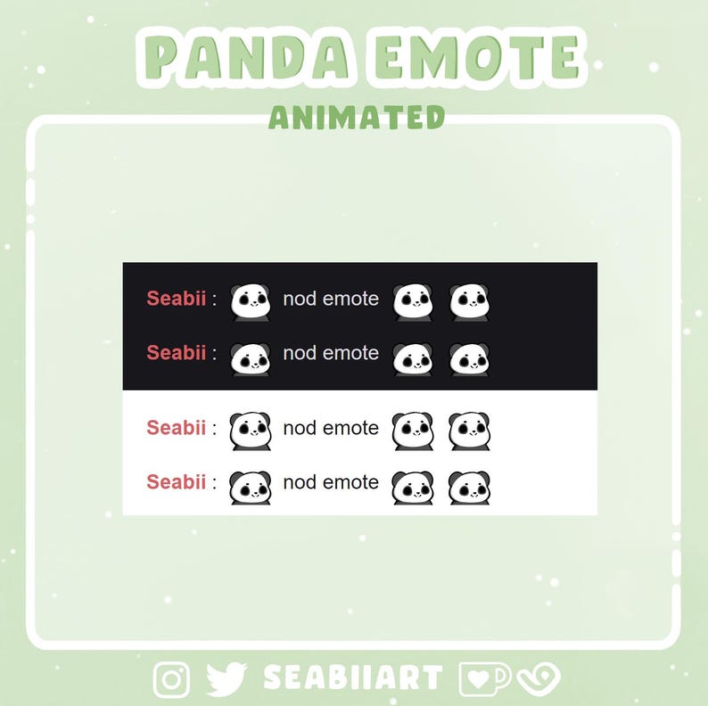 Animated Panda Emote: Nodders Nod Yes, Twitch/discord/youtube (digital ...