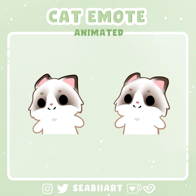 Animated Ragdoll Cat Emote: Happy Wiggle Dance, Twitch/discord/youtube ...