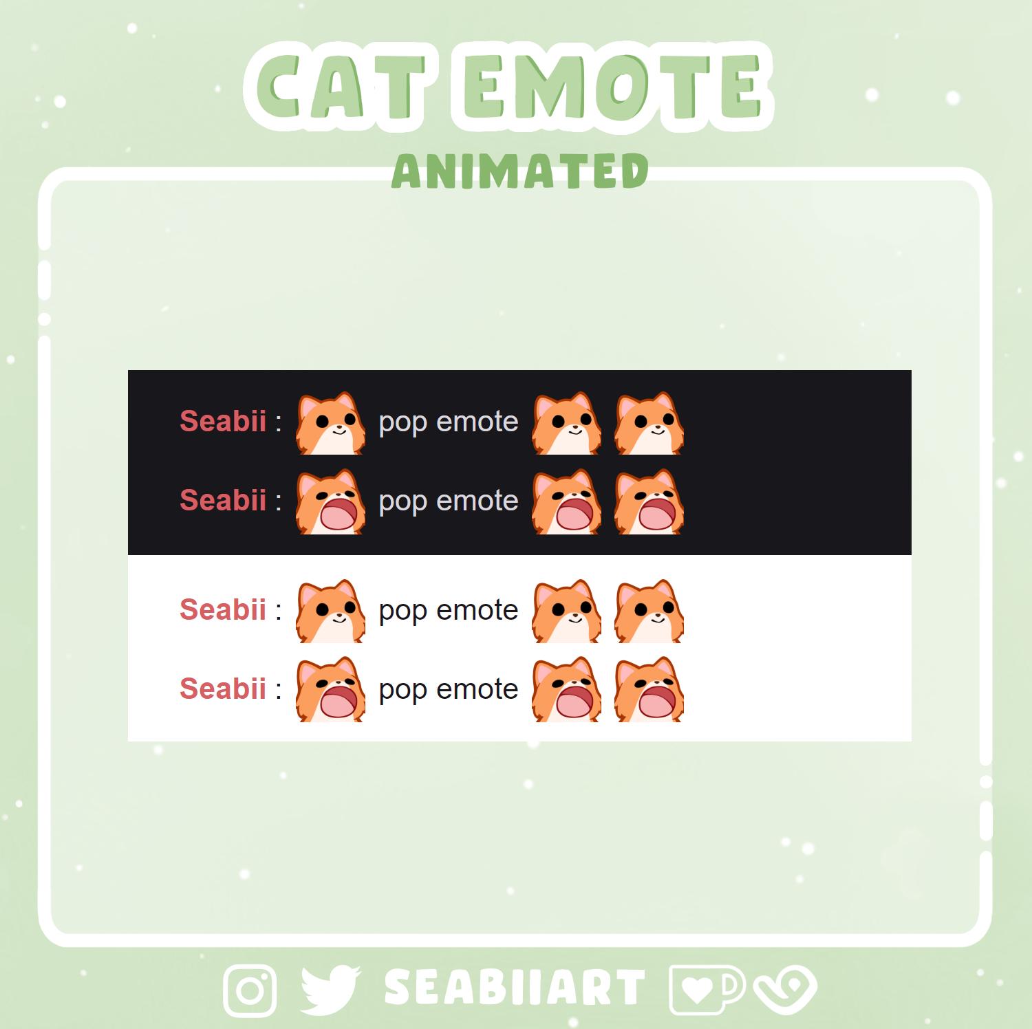 Animated Orange Cat Emote: Pop Bep Bop, Twitch/discord/youtube (digital ...