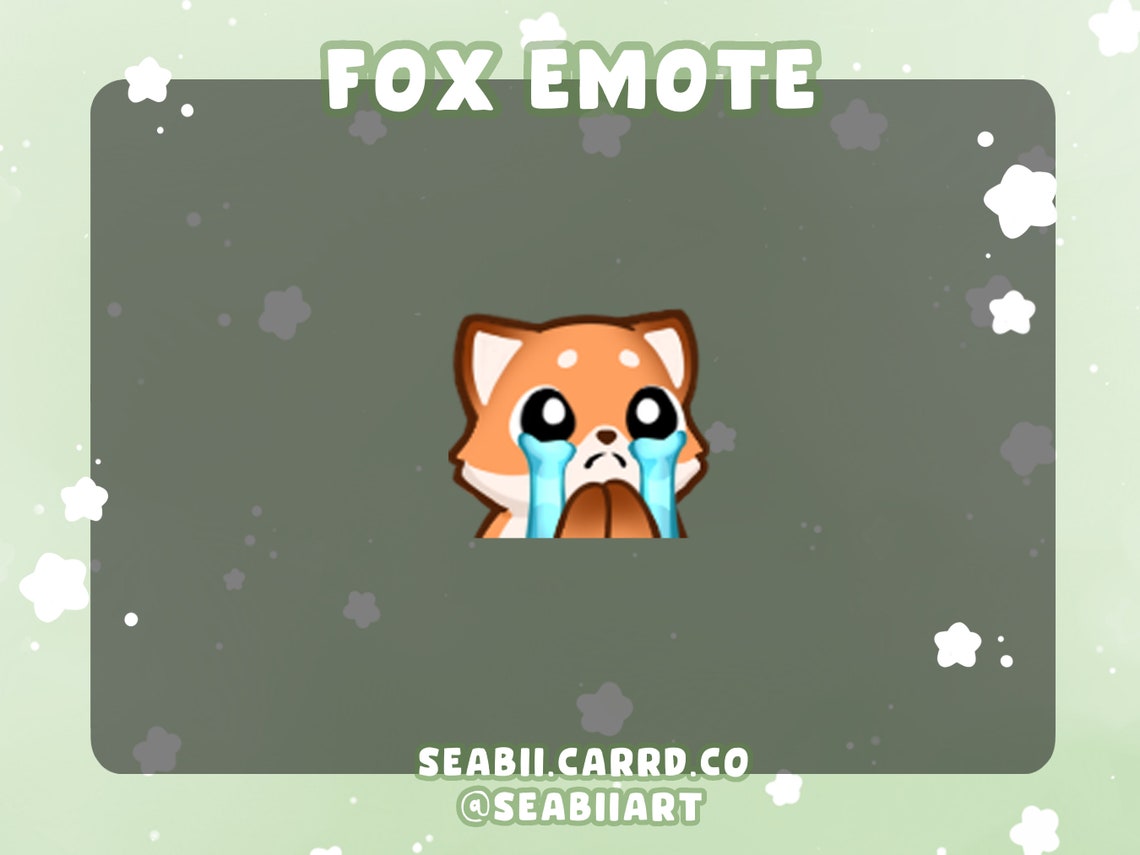 Fox Sad Cry Emote for Twitch, Discord and Youtube P2U Emote - Etsy