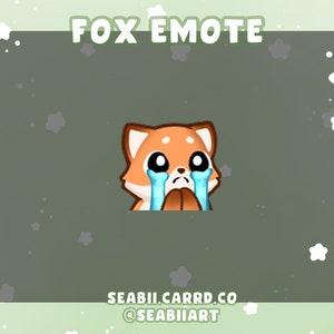 Fox Sad Cry Emote for Twitch, Discord and Youtube P2U Emote - Etsy