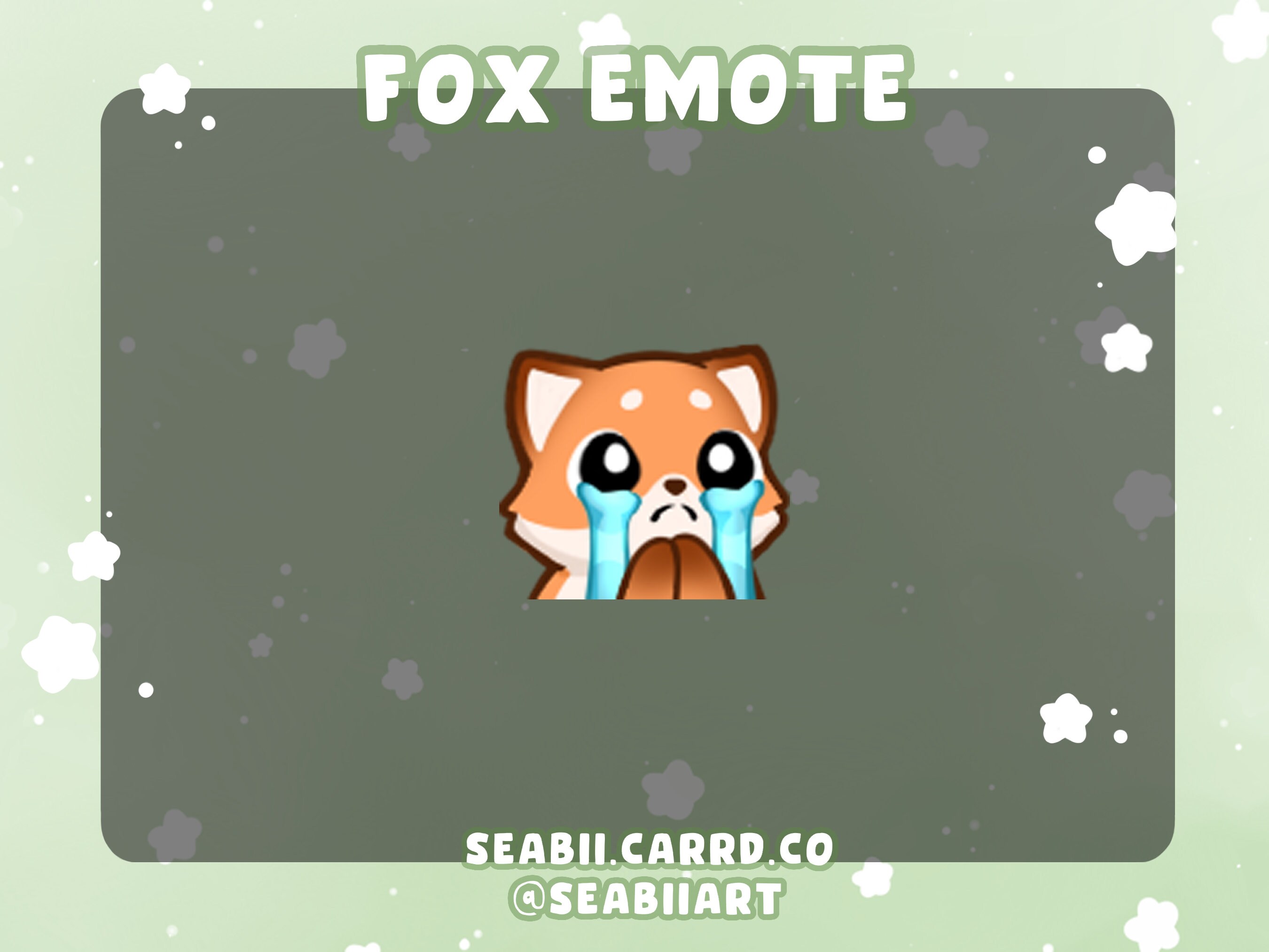 Fox Sad Cry Emote for Twitch, Discord and Youtube P2U Emote - Etsy
