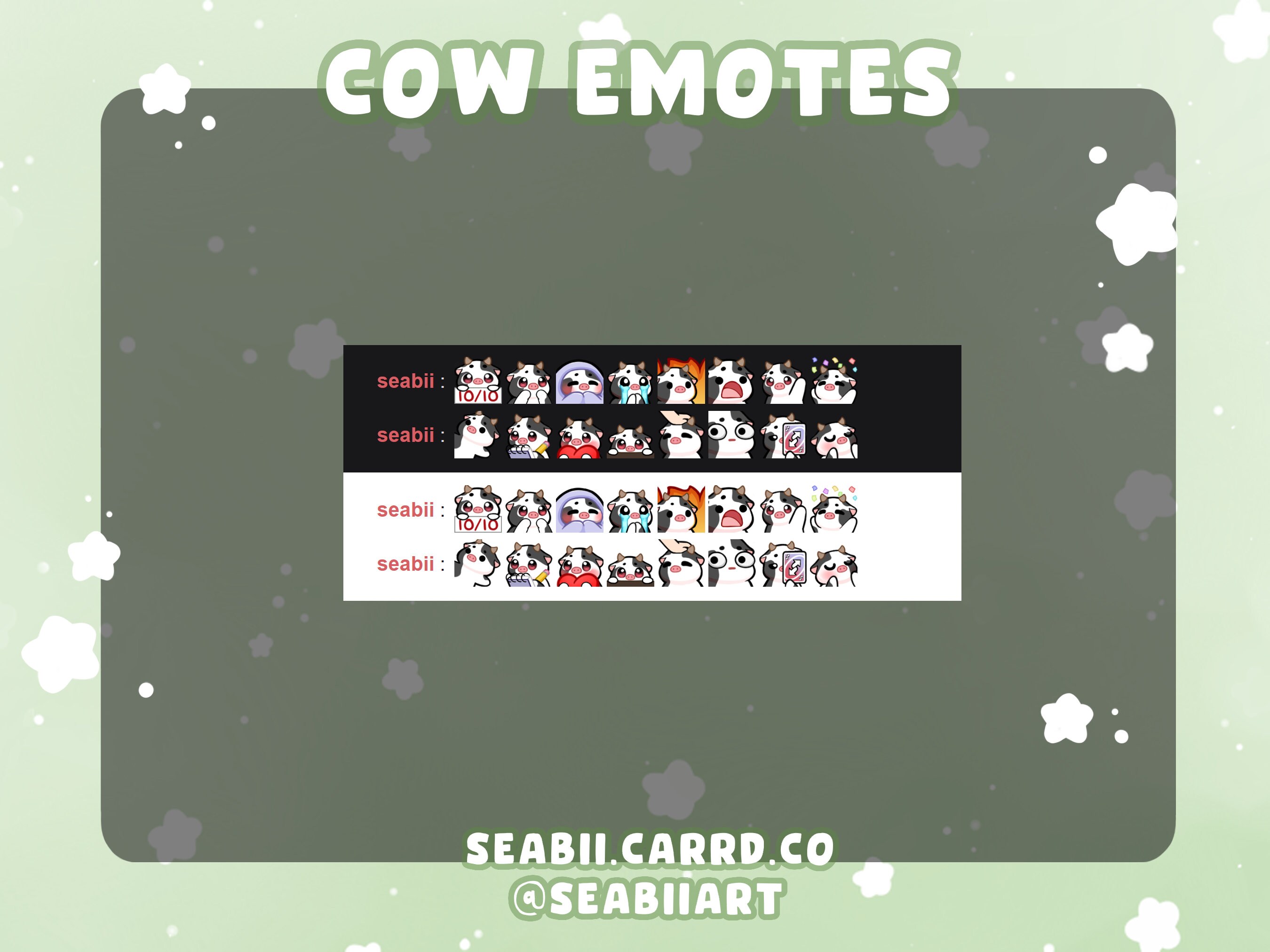 Cow Emote Bundle Pack for Twitch, Discord and Youtube P2U Emotes - Etsy