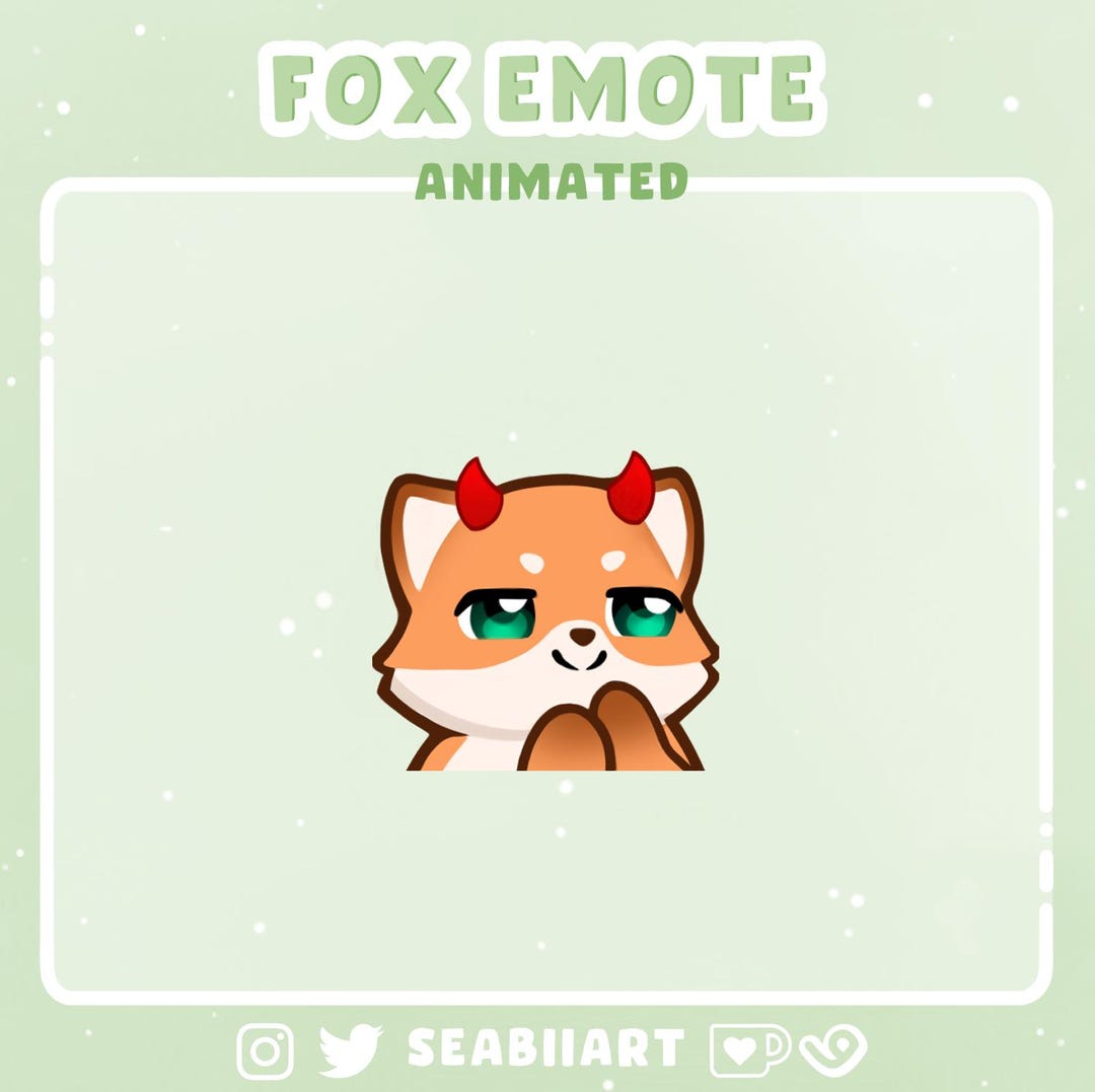Animated Fox Emote: Evil Devil Horns, Twitch/discord/youtube (digital ...