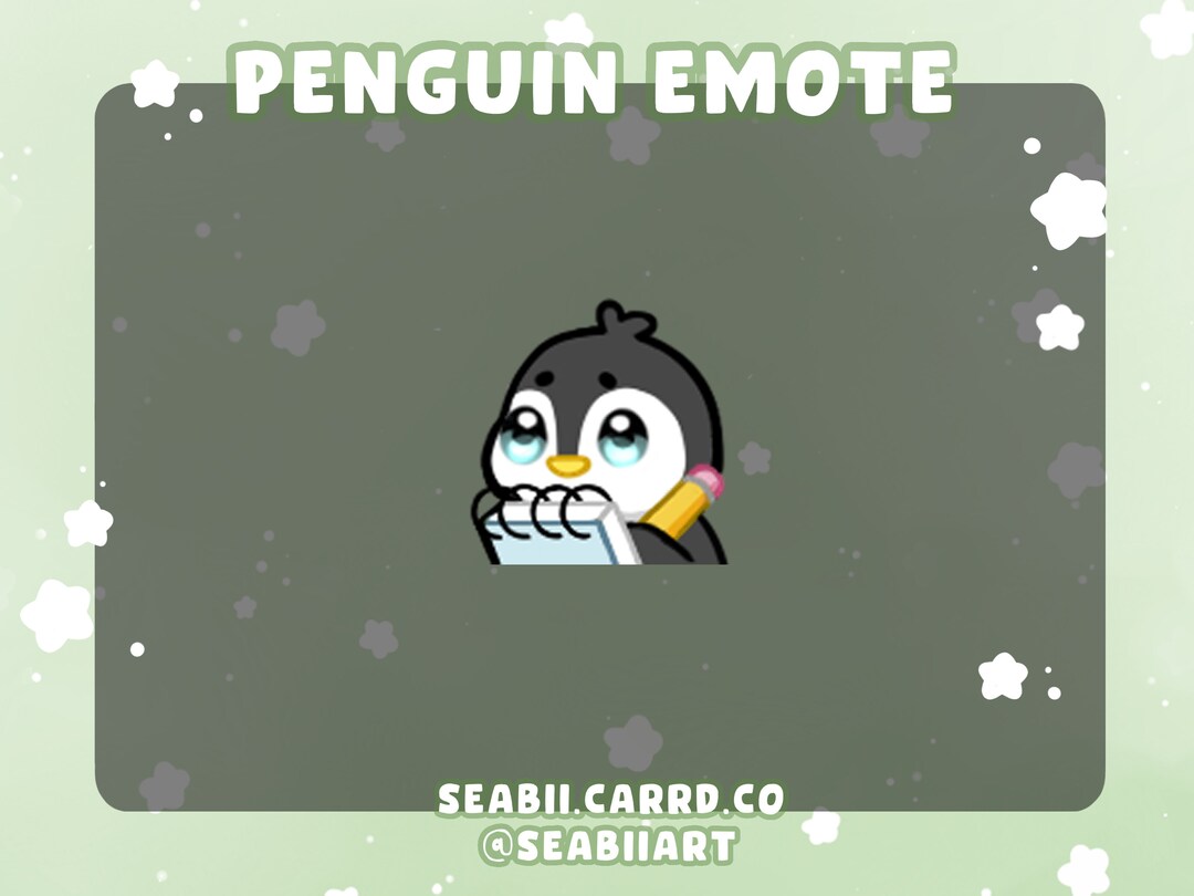 Penguin List Note Write Emote for Twitch Discord and - Etsy