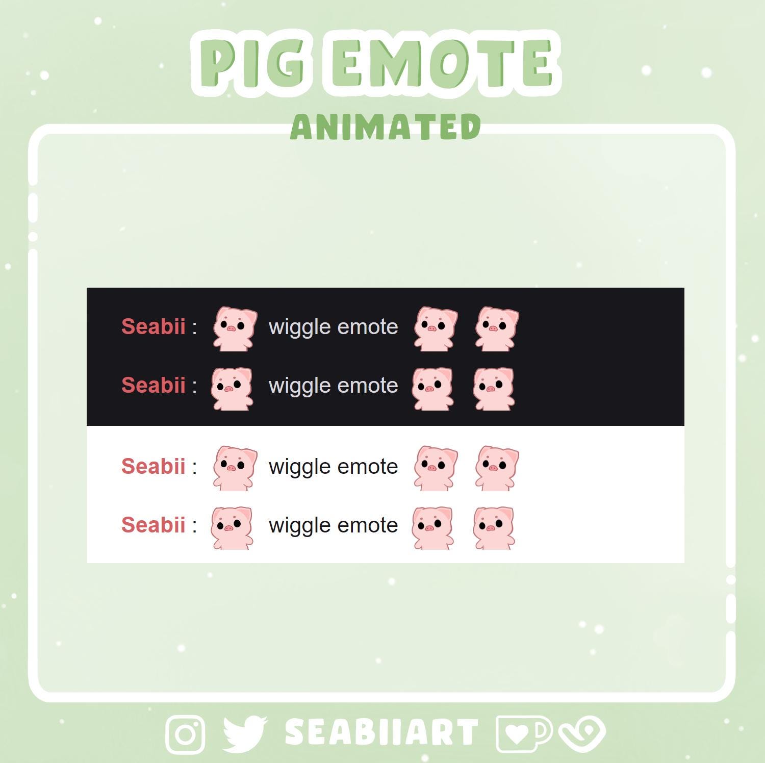 Animated Pig Emote: Happy Wiggle Dance, Twitch/discord/youtube (digital ...