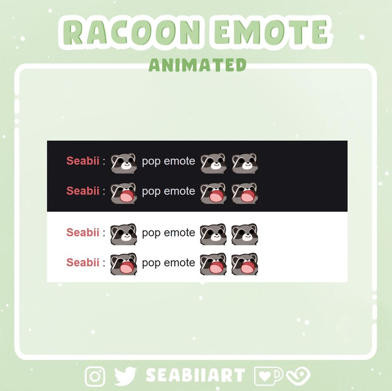 Racoon | Animated Pop Yap Yapping Emote for Twitch, Discord and Youtube ...