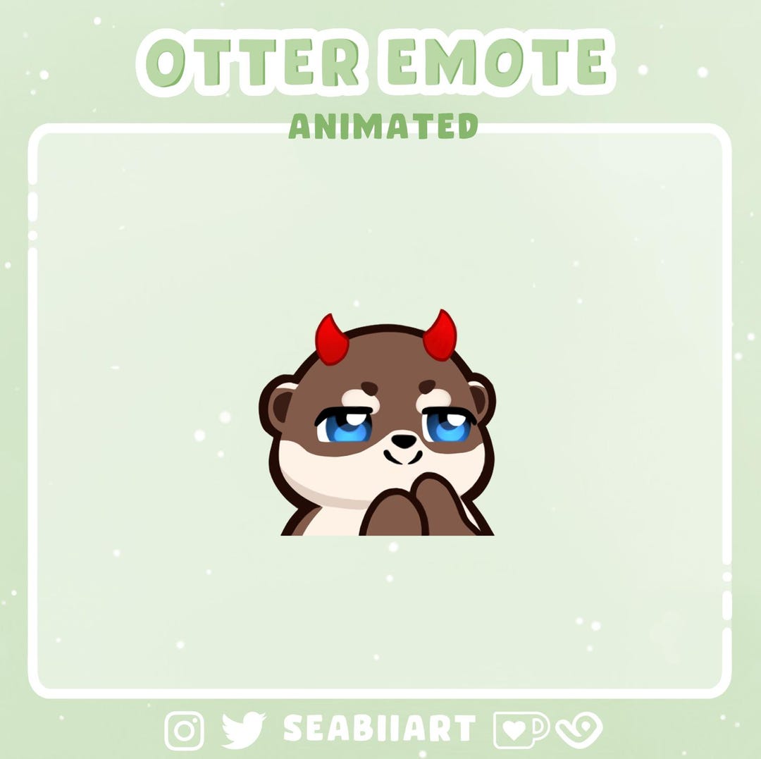 Otter | Animated Evil Devil Horns Halloween Emote for Twitch, Discord ...