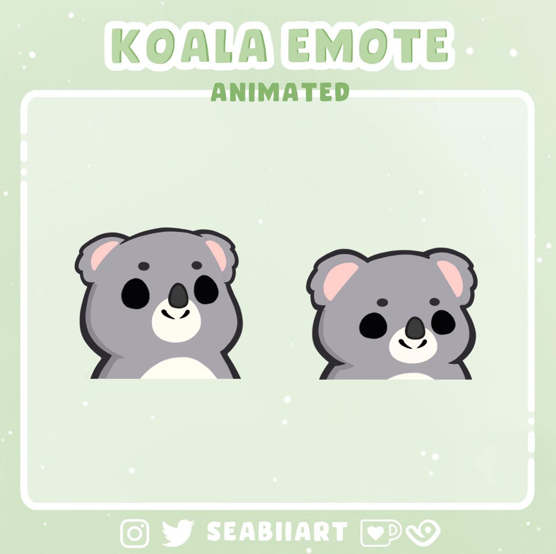 Animated Koala Emote: Nodders Nod Yes, Twitch/discord/youtube (digital ...