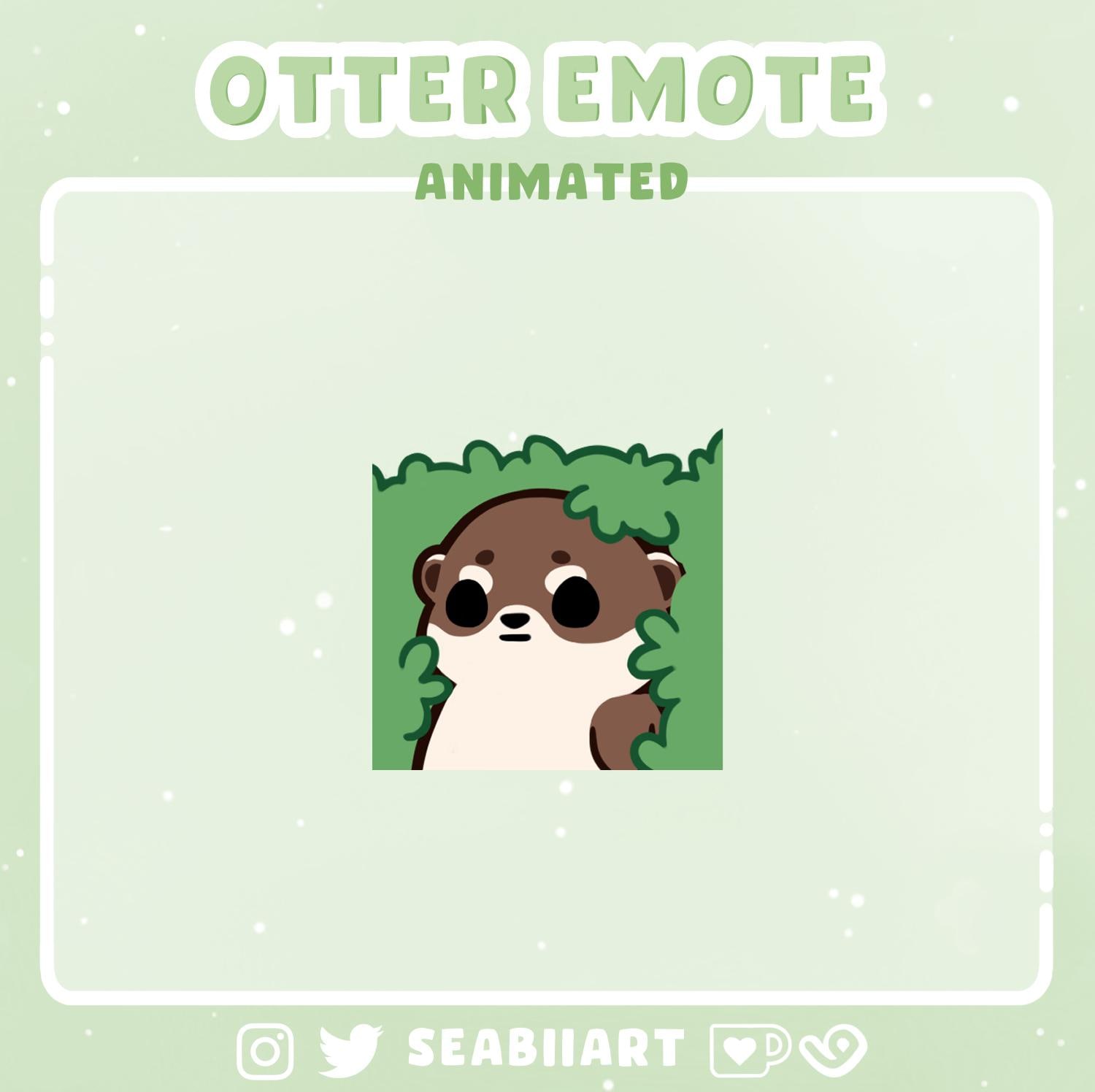 Animated Otter Emote: Hiding Bush Meme, Twitch/discord/youtube (digital ...