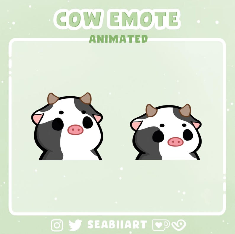 Animated Cow Emote: Nodders Nod Yes, Twitch/discord/youtube (digital ...