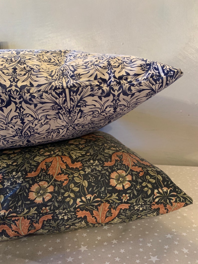 William Morris Brer Rabbit Blue Cushion Cover With Zip | Etsy William Morris Brer Rabbit Blue Cushion Cover With Zip | Etsy