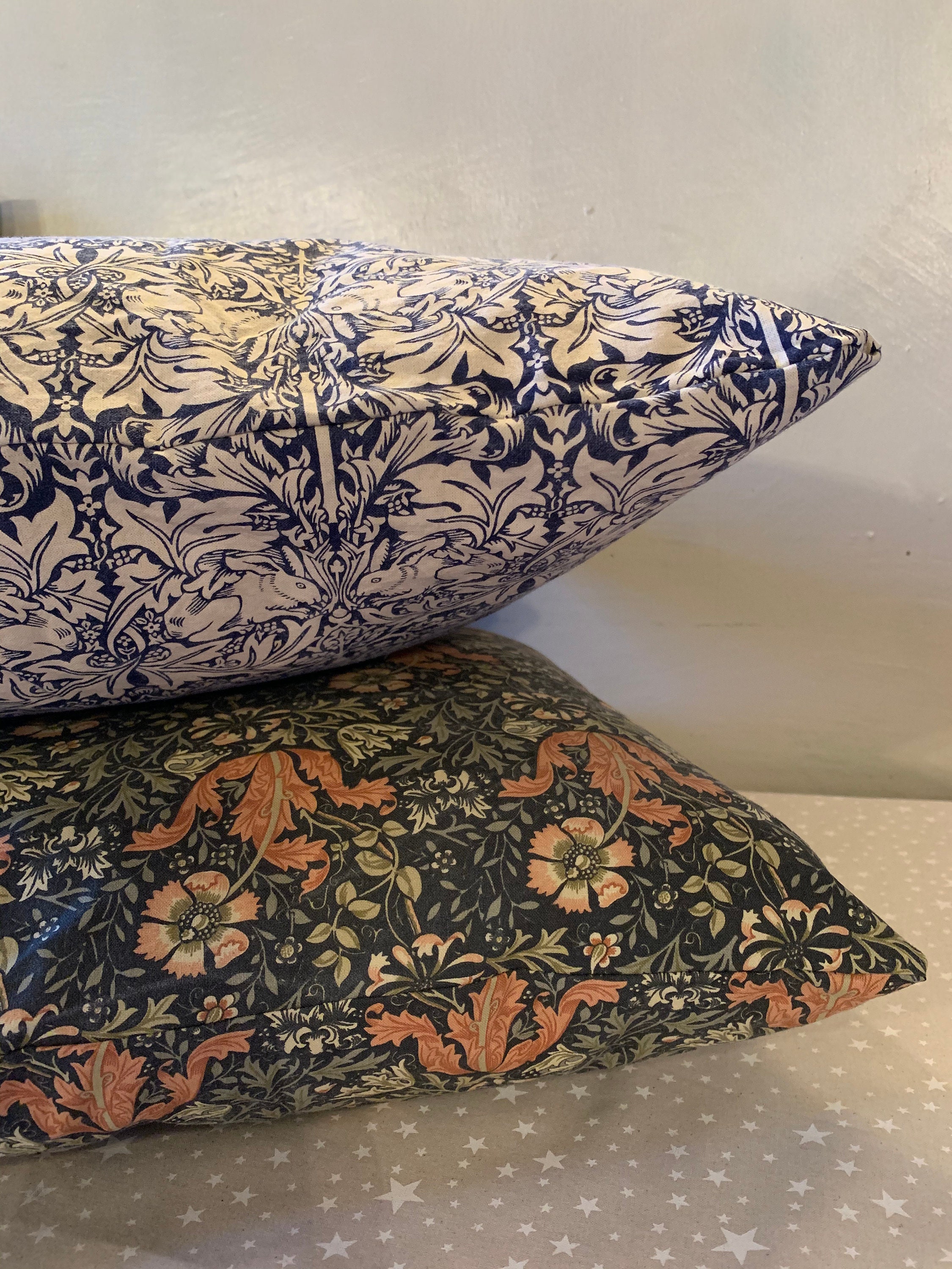 William Morris Brer Rabbit Blue Cushion Cover With Zip - Etsy