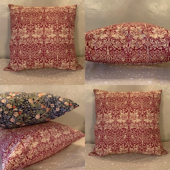 William Morris Brer Rabbit Red Cushion Cover With Zip - Etsy