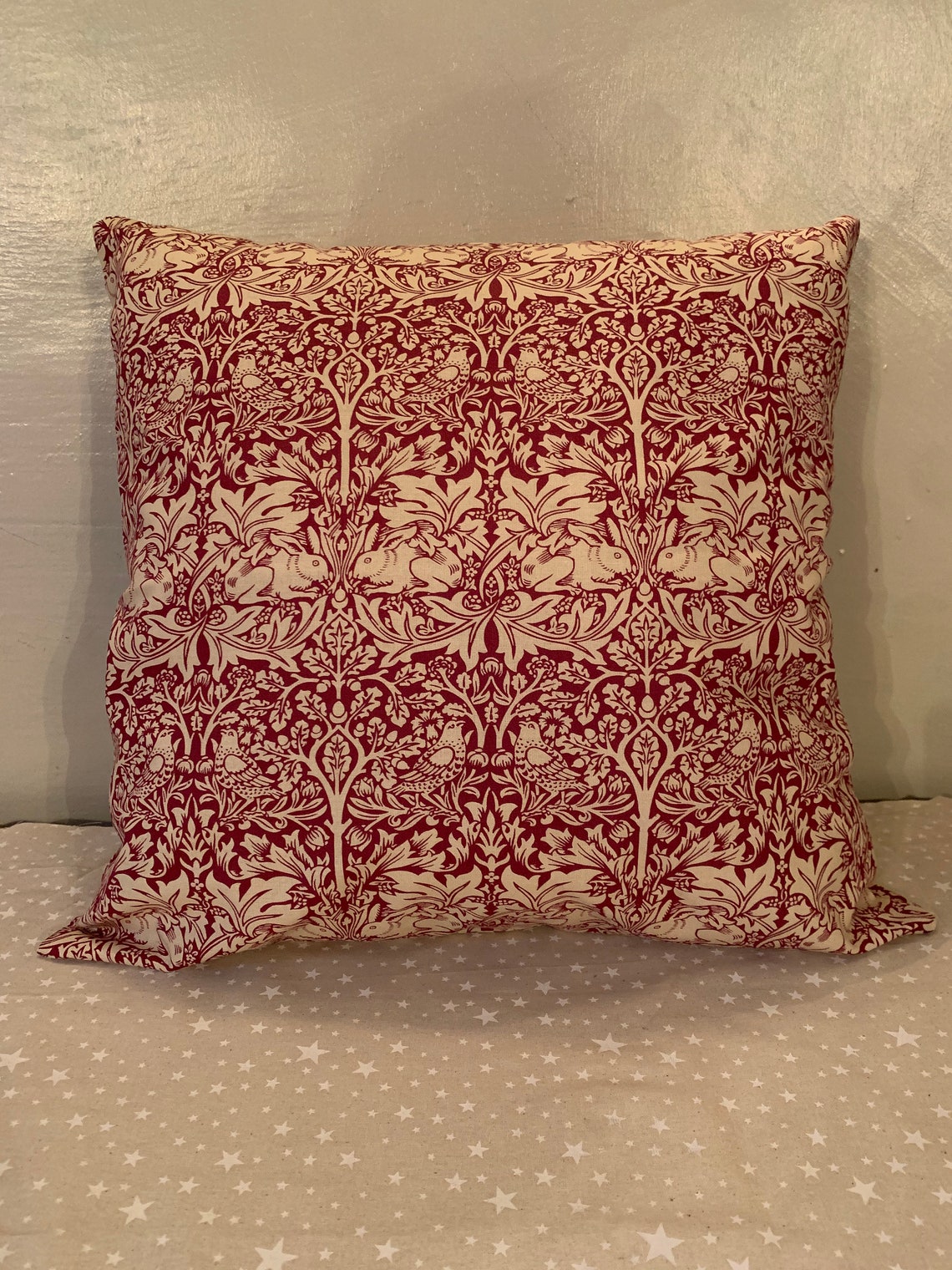 William Morris Brer Rabbit Red Cushion Cover With Zip - Etsy