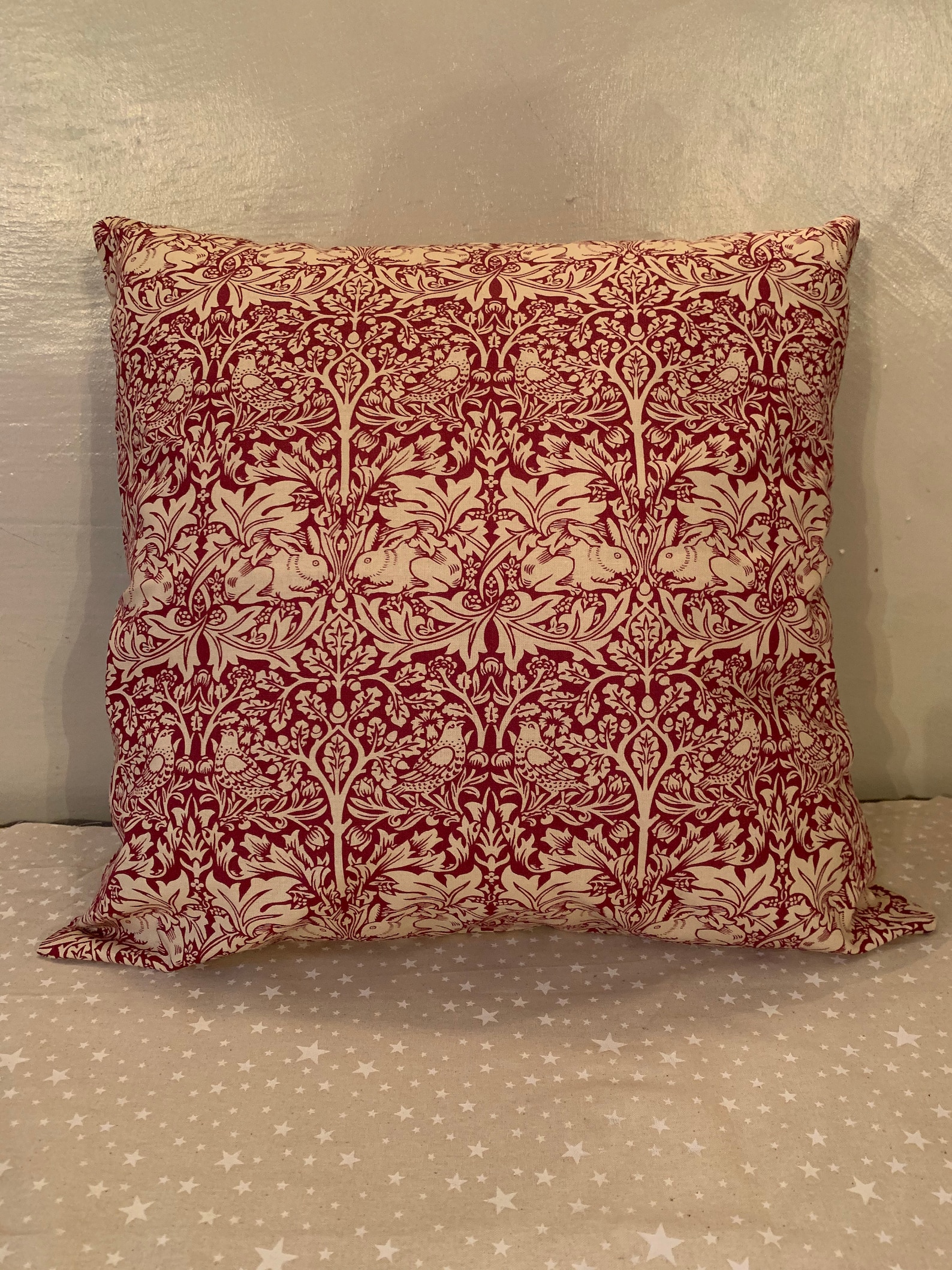 William Morris Brer Rabbit Red Cushion Cover With Zip - Etsy