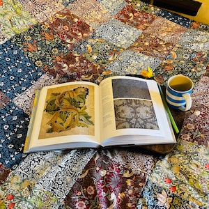 Kingsize/ Double/single William Morris Patchwork Fleece Lined Patchwork ...