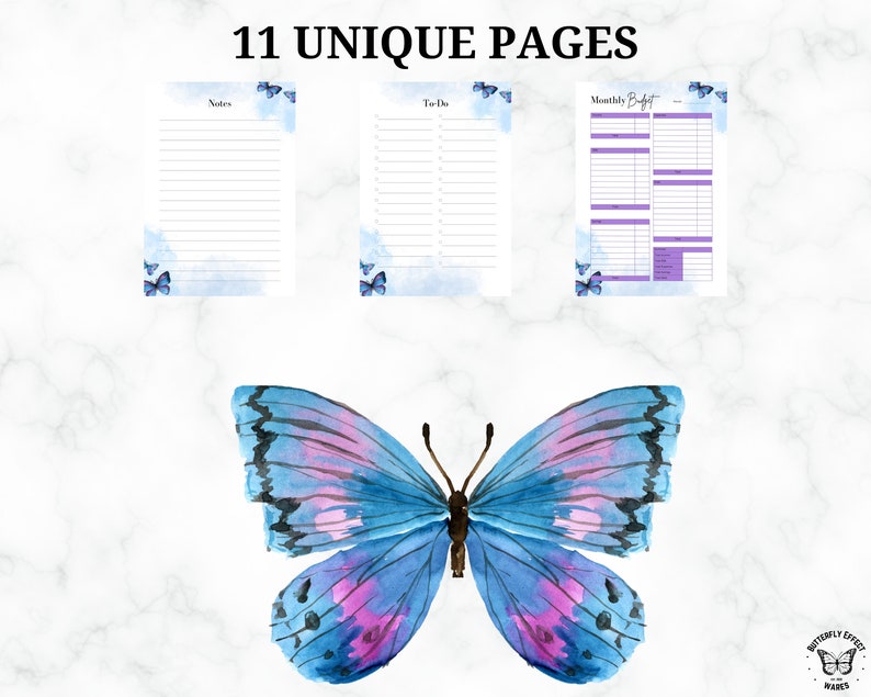 Butterfly Digital Planner: Printable Goal Planner (PDF) - Etsy