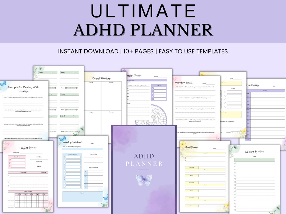 Ultimate ADHD Digital Planner | Printable Planner | Daily Planner for ...