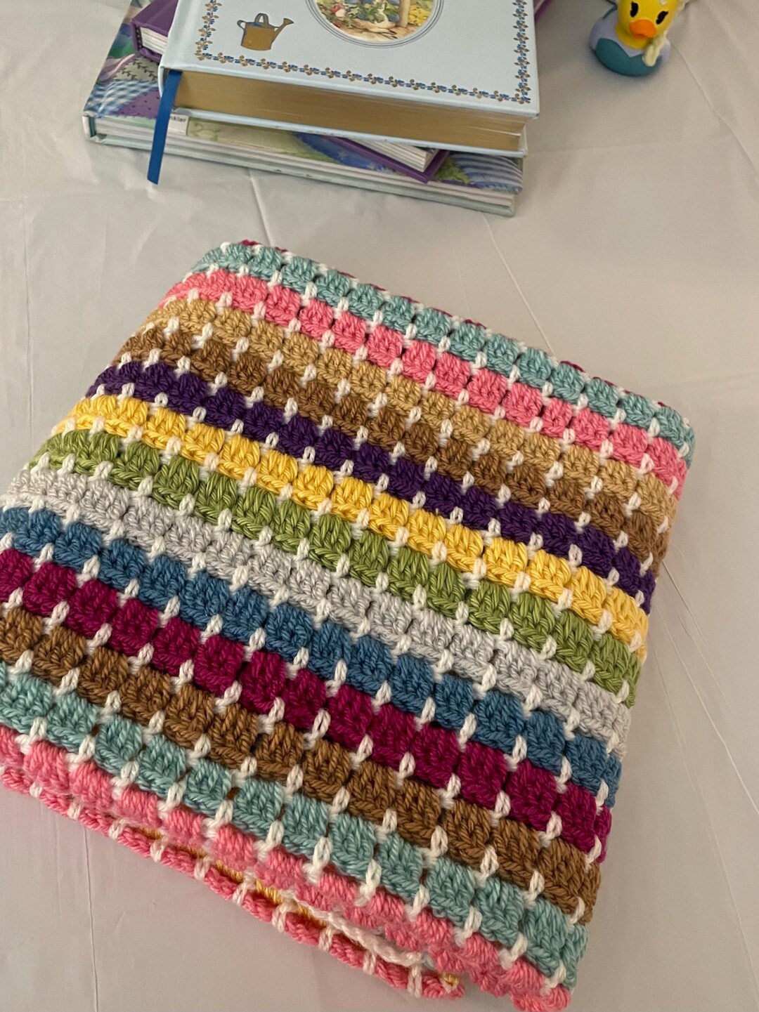 30x35 Granny Block Stripe Blanket - Etsy
