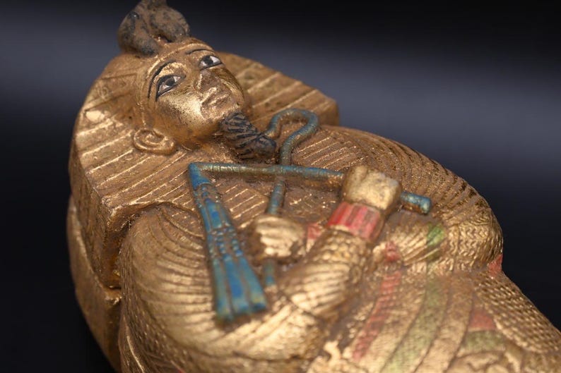 King Tutankhamuns Sarcophagus Replica-stone Coffin With Gold Leaf ...