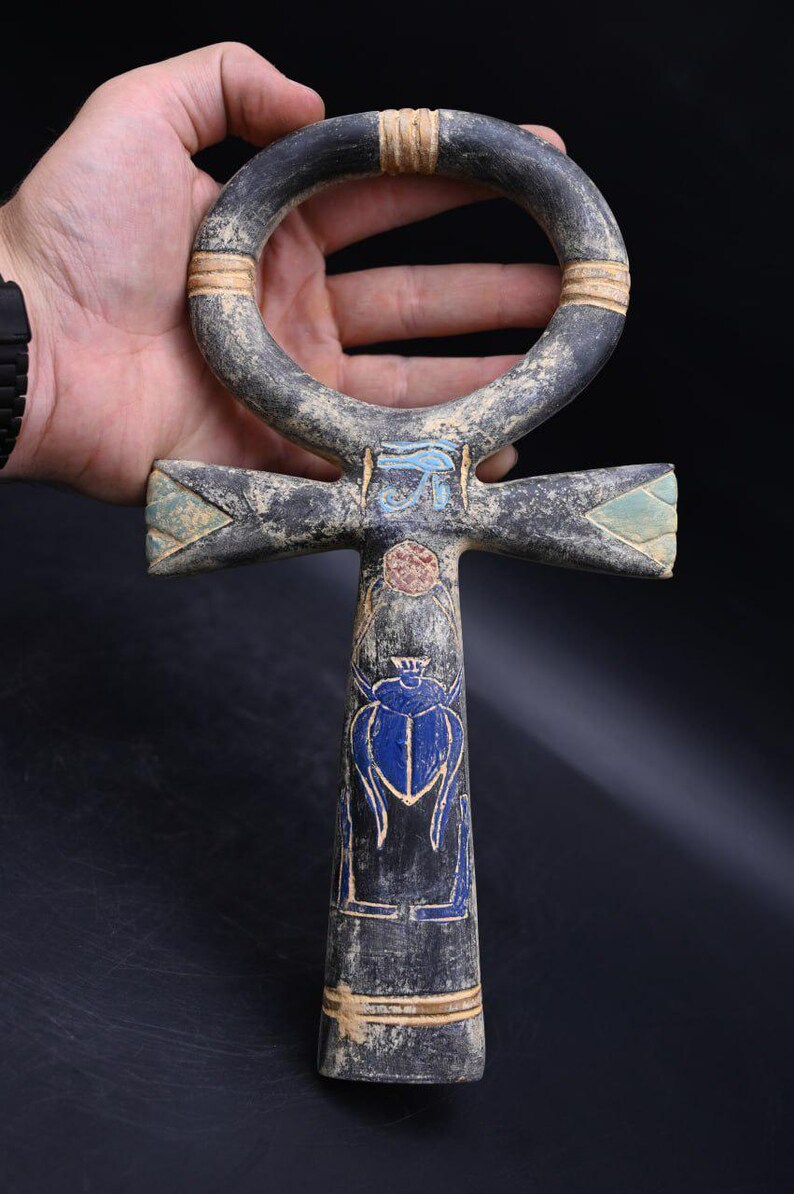 Hand-carved Ankh Statue: Ancient Egyptian Stone Decor - Etsy