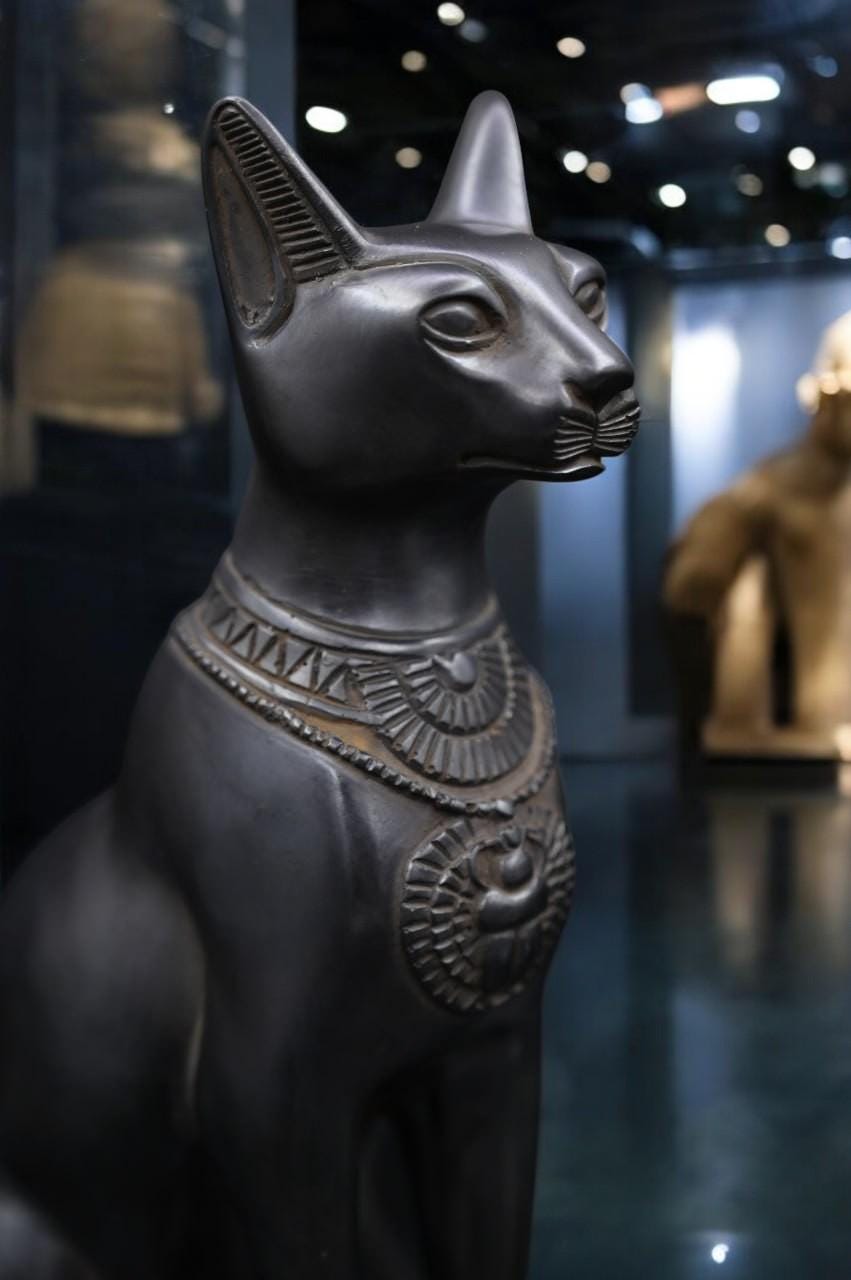 Handcrafted Bastet Statue - Egyptian Goddess of Protection & Power ...