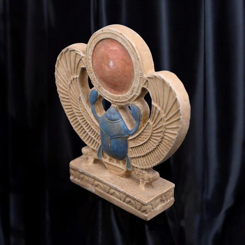 Rare Egyptian Winged Scarab With Sun Disk - Ancient Egyptian Antique ...
