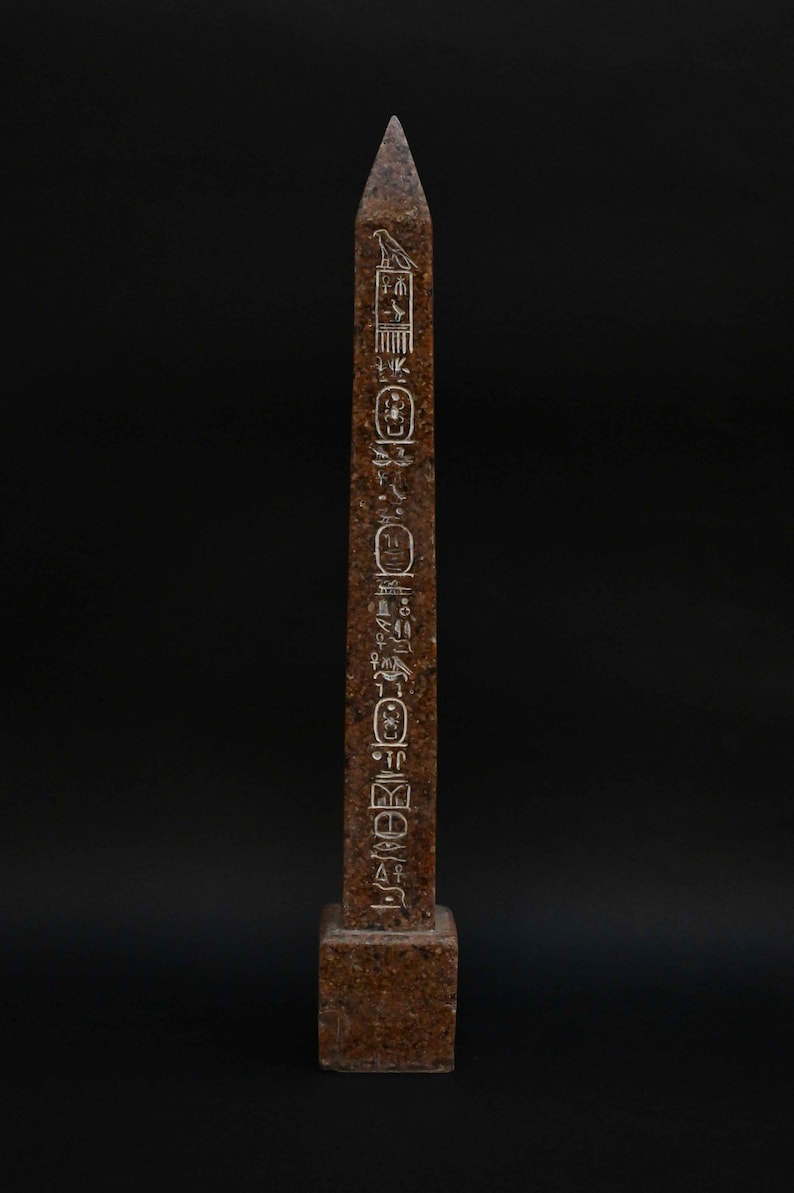 Handcrafted Stone Obelisk Statue: Egyptian Decor Collectible - Etsy