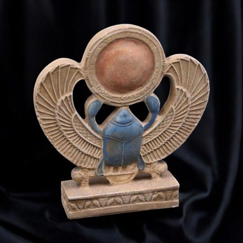 Rare Egyptian Winged Scarab With Sun Disk - Ancient Egyptian Antique ...