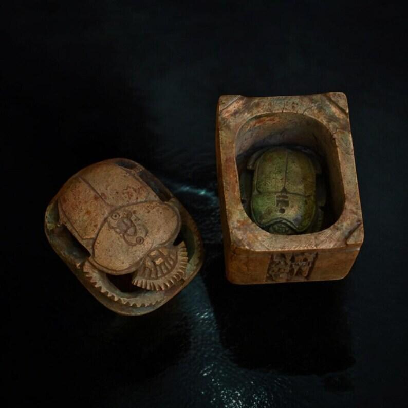 Ancient Egyptian Scarab Box - Handcrafted Stone Amulet Symbol of ...