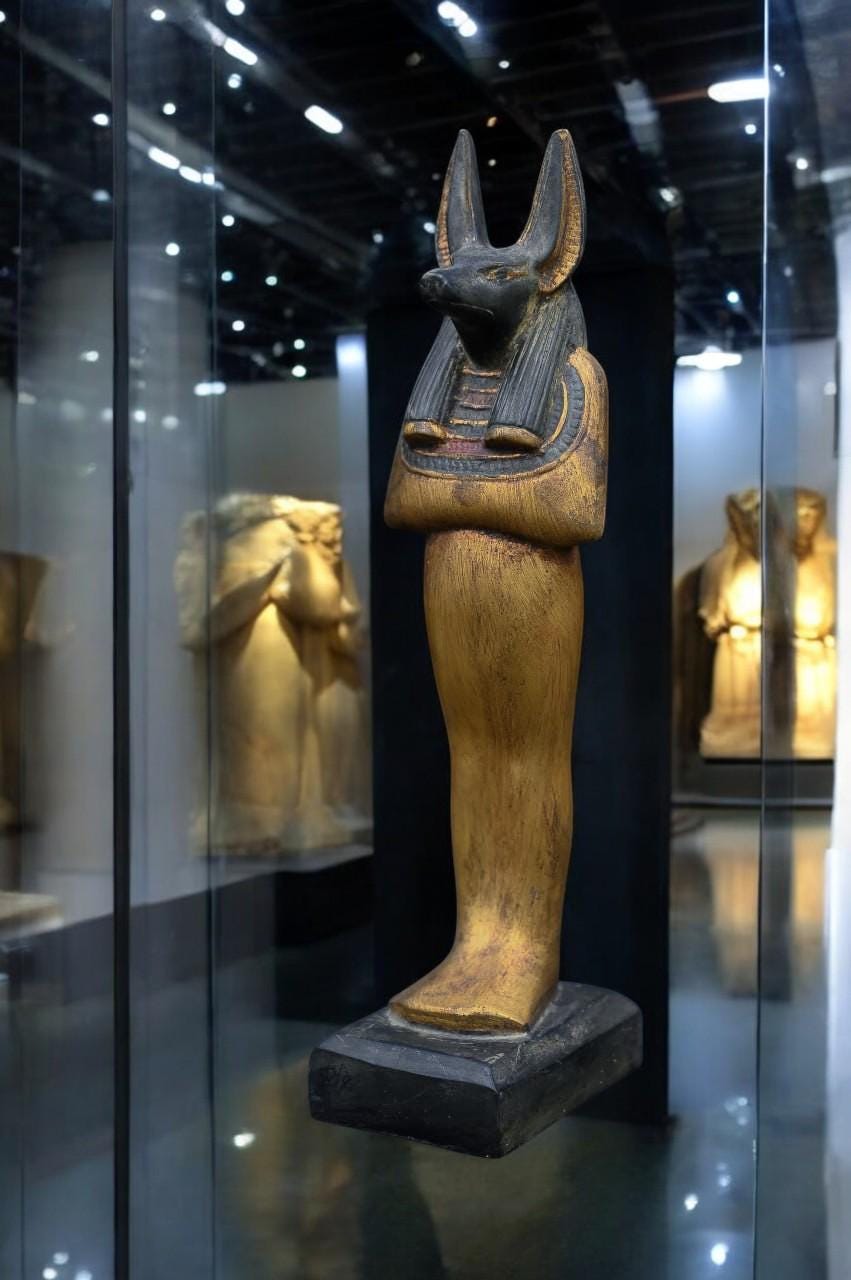 Handcrafted Stone Anubis Statue: Egyptian God Decor - Etsy